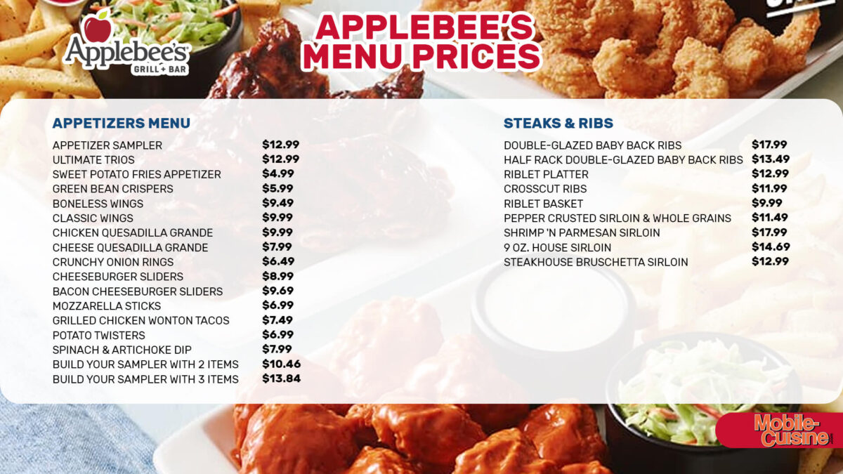 Applebee s Menu Prices Discontinued Items 2024 