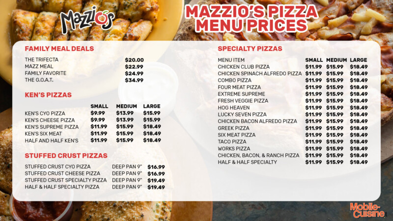 Mazzio's Pizza Menu Prices + Latest Coupons (2024)