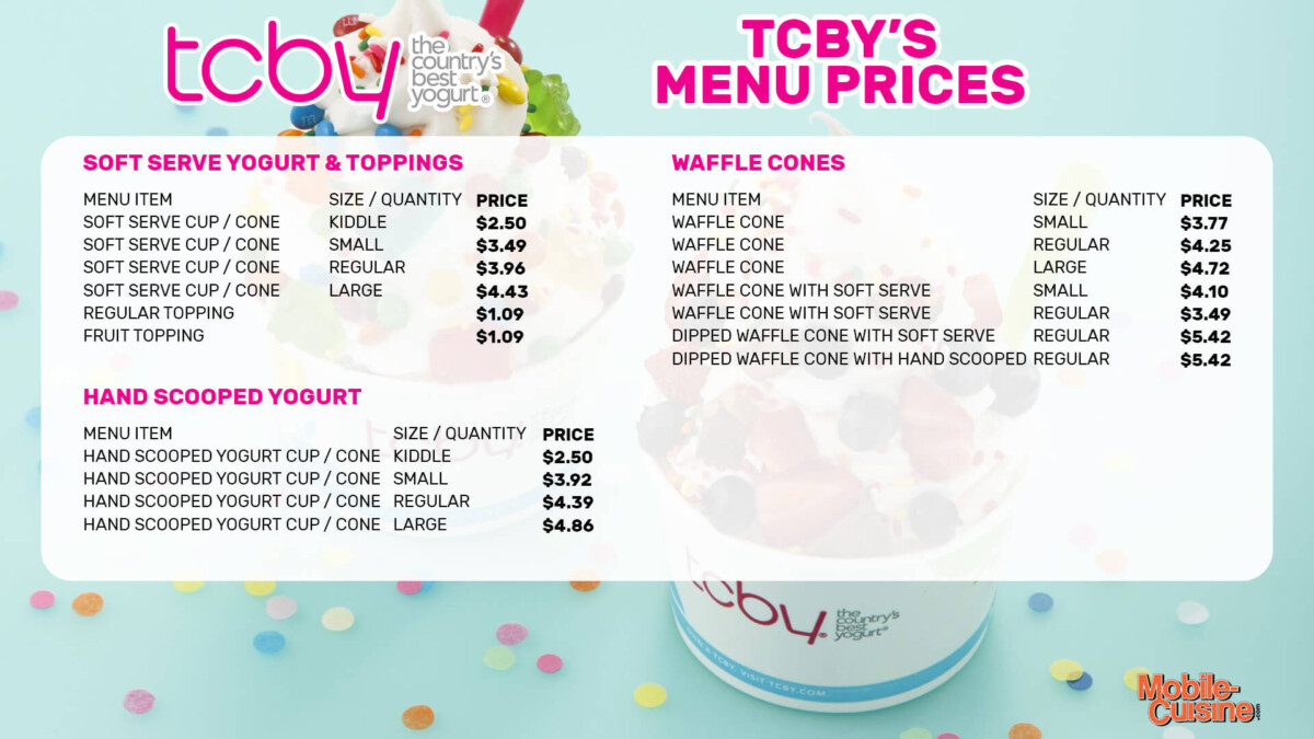 TCBY Menu Prices + Cost-Per Ounce (2024)